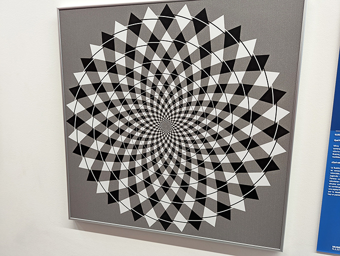 "Is it coming toward me or going away?" This 3D wall installation plays with perspective in ways that would make M.C. Escher proud.