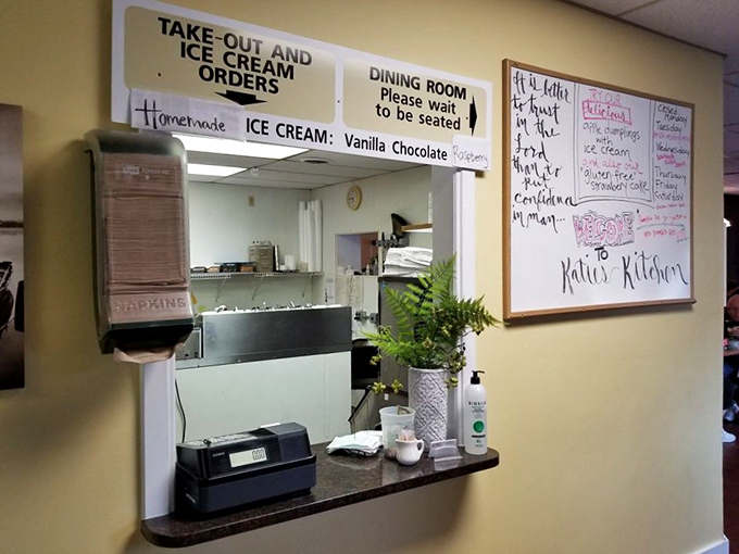 The order counter doubles as a community bulletin board &ndash; where locals exchange news while waiting for homemade ice cream and takeout comfort.