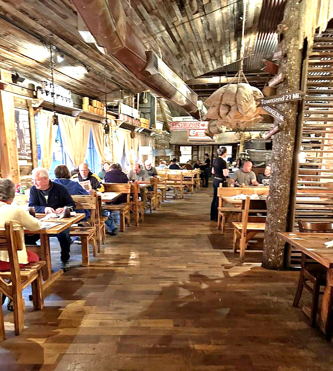 Every log and beam tells a story in this dining room where breakfast is serious business. 