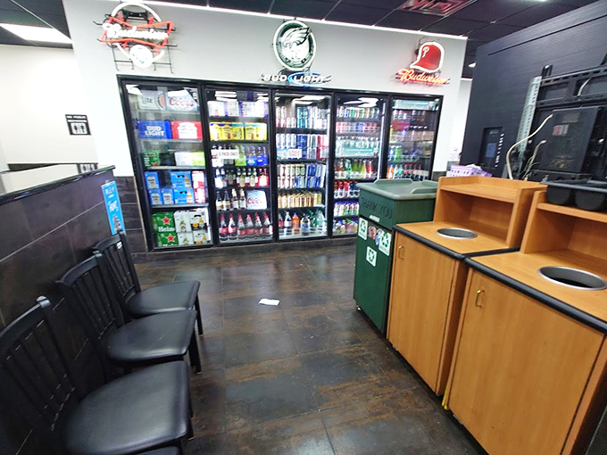 The drink selection rivals most convenience stores. Because nothing washes down a cheesesteak quite like your favorite cold beverage.