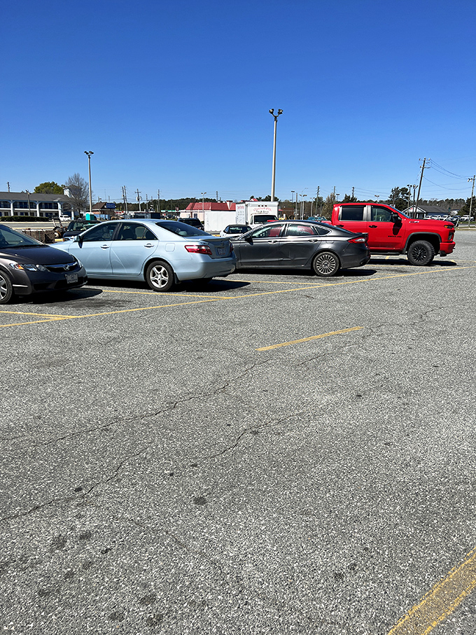 A packed parking lot is the universal sign of "you're missing out on something good." Thrift shoppers know&mdash;arrive early or miss the best finds.