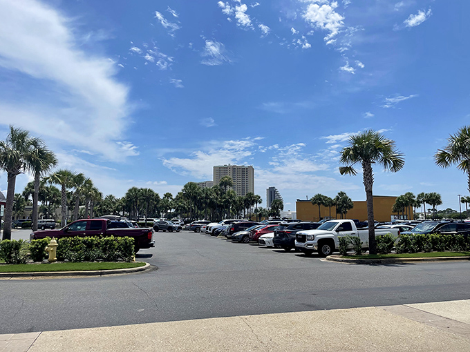 Even the parking lot has that Florida vacation vibe. Palm trees and blue skies remind you this isn't just shopping&mdash;it's shopping in paradise.