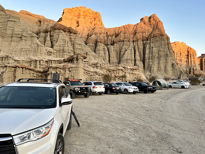 Parking lot with a view that makes you forget you just spent three hours in desert traffic. Worth every mile.