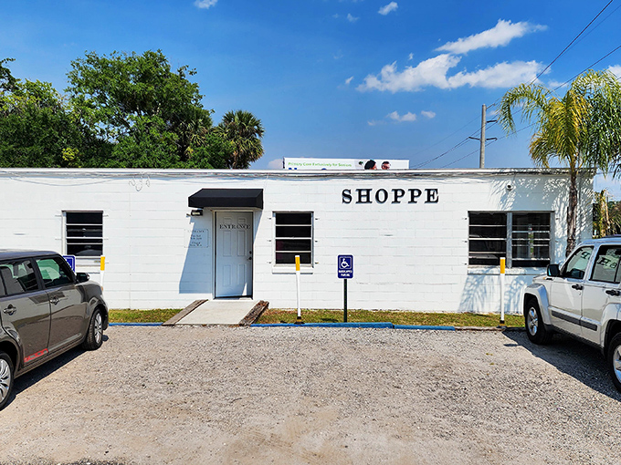 The unassuming exterior labeled "Shoppe" hides a world of wonders that'll consume your entire Saturday afternoon.