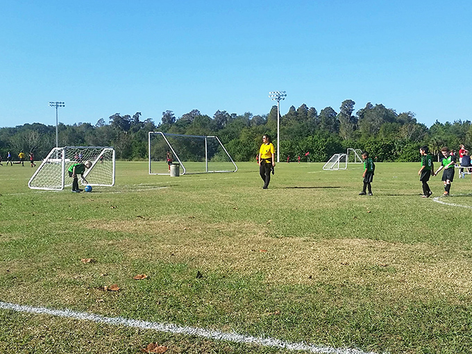Youth soccer fields where grandparents can cheer from the sidelines without spending a fortune on gas to visit the grandkids.