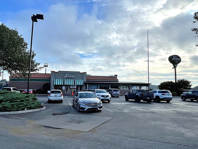 Perkins stands ready for hungry travelers, where breakfast for dinner isn't just allowed &ndash; it's practically encouraged by local ordinance.