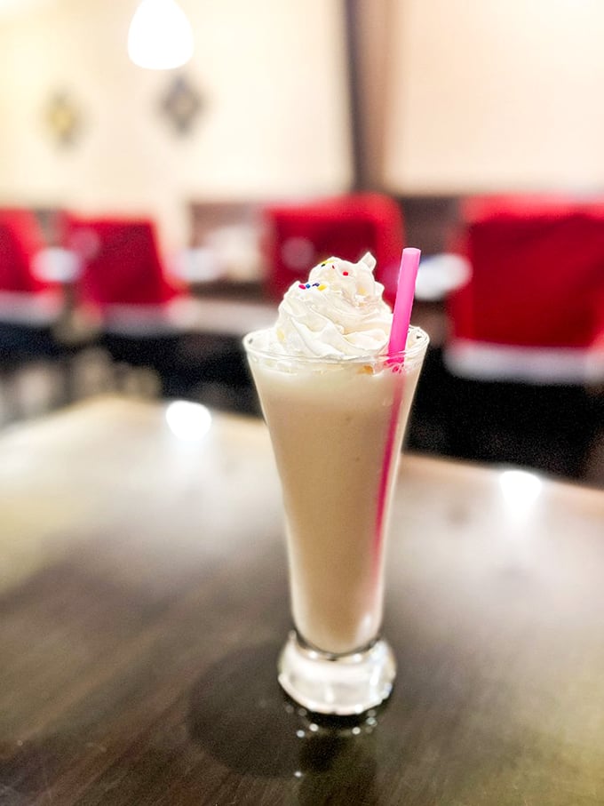 The milkshake that launched a thousand smiles &ndash; topped with whipped cream and sprinkles because sometimes adults deserve treats too.