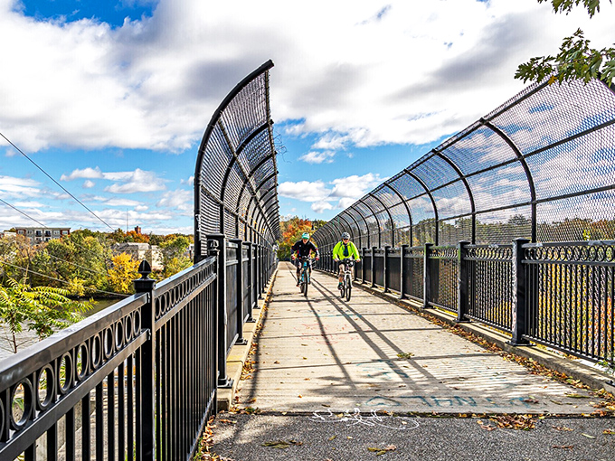 The Piscataquog Trail offers urban cycling without urban peril. Exercise with a view beats a stationary bike facing a gym wall any day.