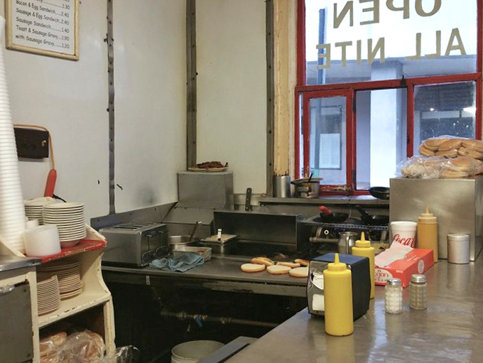 Behind the scenes, where the magic happens&mdash;a grill that's seen more action than most Broadway stages, seasoned with decades of flavor.