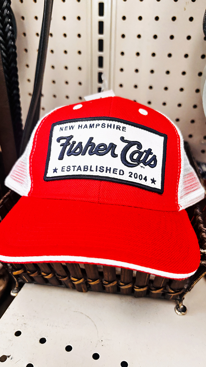 A Fisher Cats cap waiting for its second act &ndash; local pride and sun protection for less than the price of ballpark peanuts.