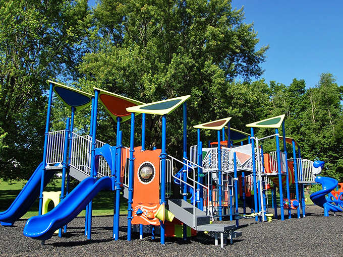 The playground stands ready for childhood adventures, proving that in Roanoke, simple pleasures still create the most lasting memories.