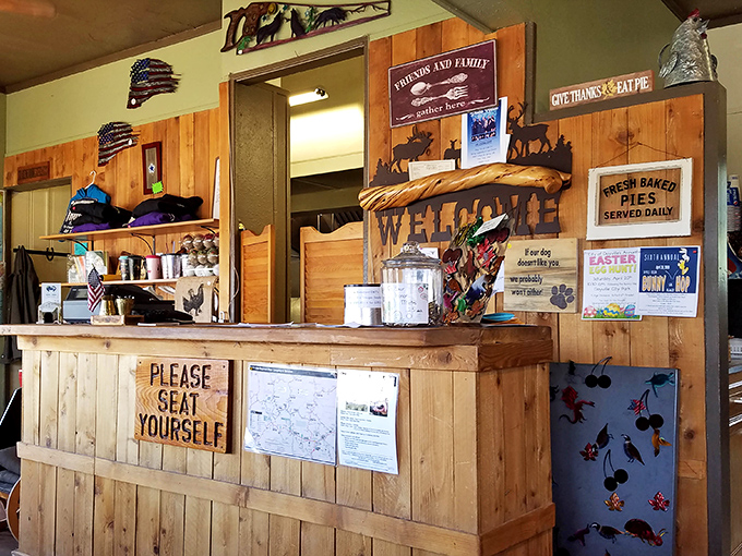 Please Seat Yourself isn't just a sign—it's a philosophy. The wooden counter welcomes you like an old friend who's been expecting you.