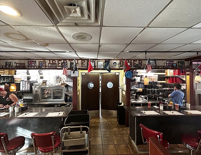 Behind these swinging kitchen doors lies the magic factory where comfort food dreams are born and nurtured.