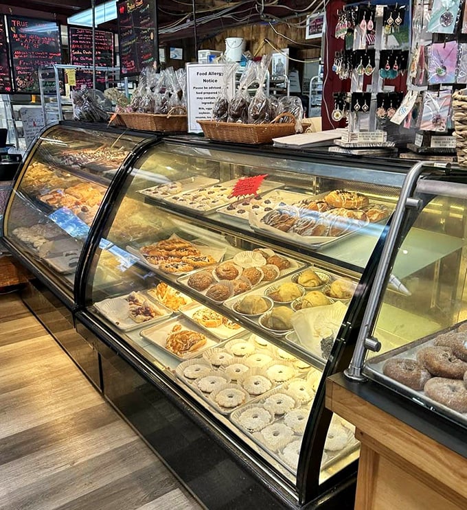 Behind this glass lies the reason people set their GPS for Delaware Water Gap. Each pastry has its own personality, like characters in a delicious ensemble cast.
