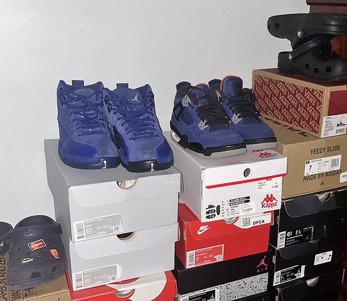 Sneakerheads, take note! Designer footwear occasionally surfaces at the outlet, like these Jordan and Yeezy boxes holding potential gold mines for savvy shoppers.