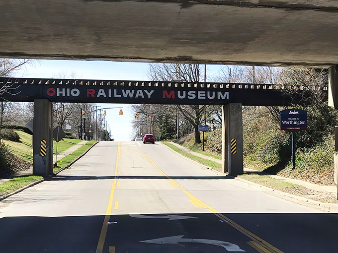 The museum's distinctive bridge spans Worthington's roadway, announcing your arrival to this temple of transportation history.