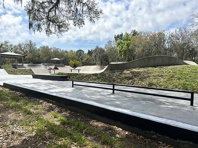The skate park's smooth concrete waves beckon riders of all ages. Proof that in New Smyrna, you're never too old to try something that might break a hip. 