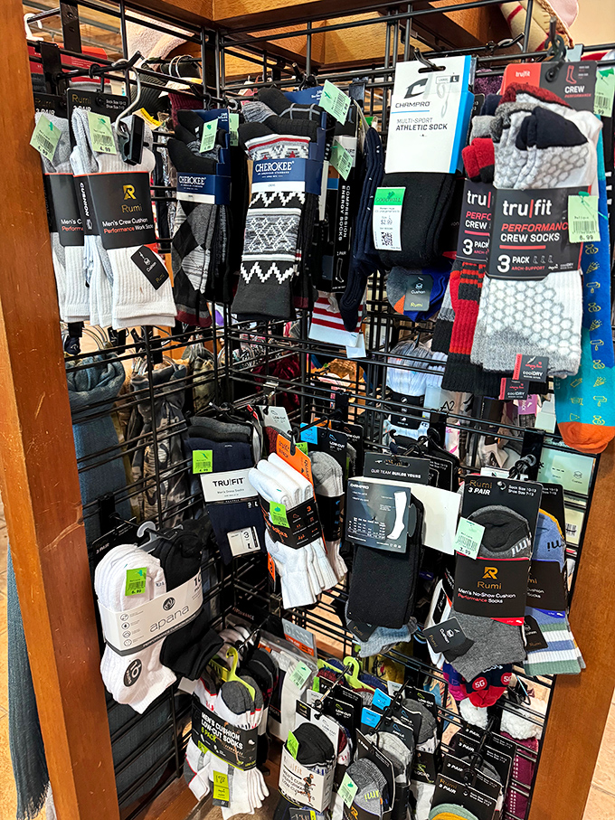 The sock selection alone could convert even the most skeptical shopper to thrifting&mdash;brand new packages at pre-loved prices. 