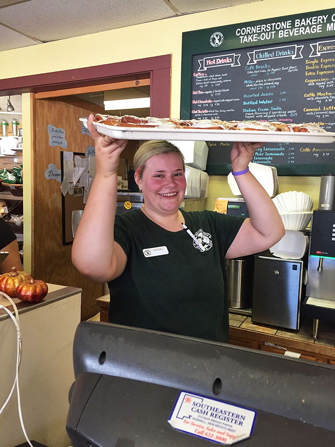 Joy served with a side of efficiency. When your server looks this happy about the food, you know you've chosen wisely.