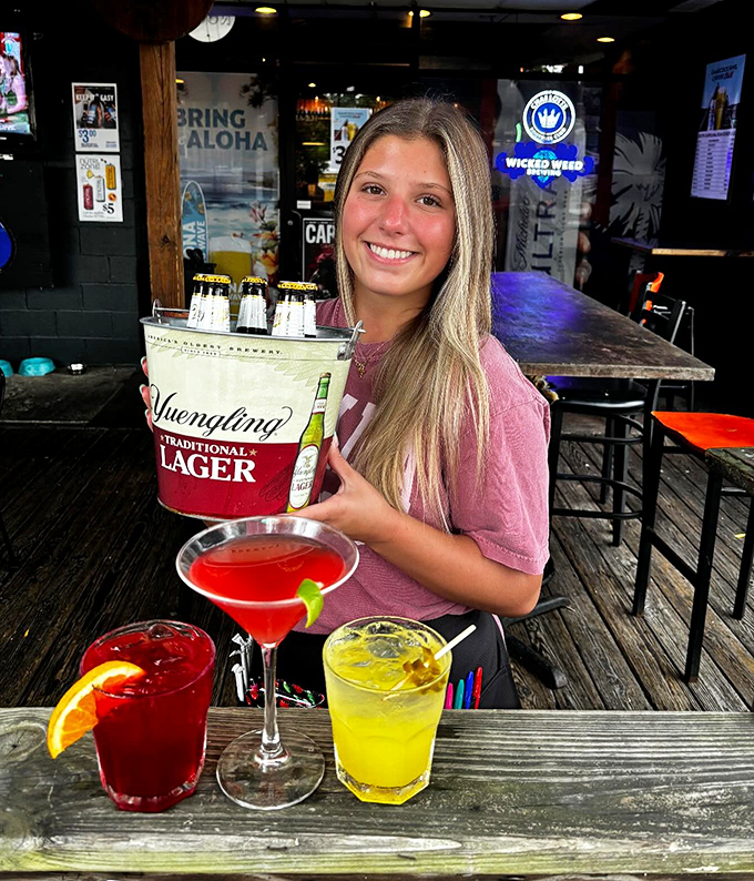 The bar area&mdash;where strangers become friends united by their mutual appreciation for properly constructed burgers and cold beer.
