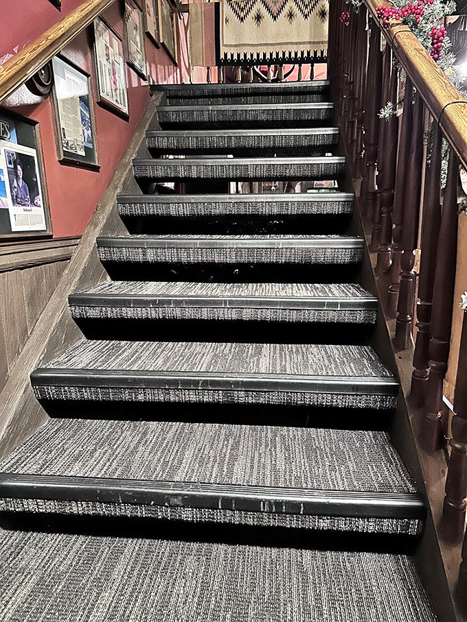 These stairs have carried hungry patrons to the second floor for generations. Each creaky step tells a story of Denver's wild past.