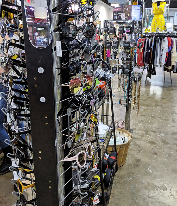 The sunglasses display &ndash; where you'll find protection from both the Texas sun and fashion faux pas.