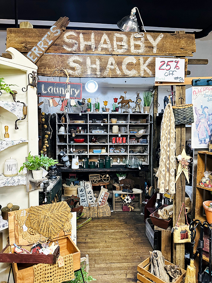 The Shabby Shack offers treasure-hunting paradise for retirees, where "one person's clutter" becomes your conversation piece and nostalgic find.