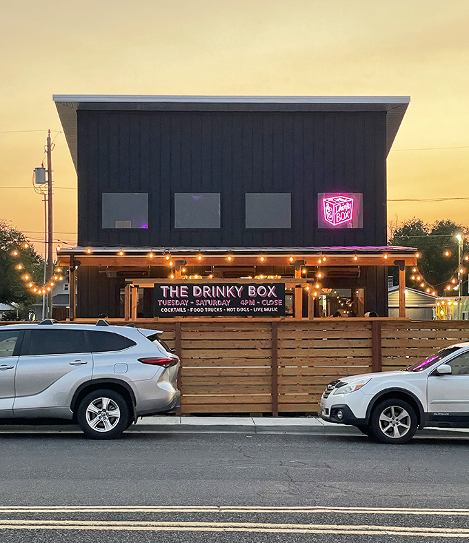 The Drinky Box lights up the evening with its playful neon glow. Proof that Clarkston's nightlife scene might be small, but it's mighty in character.