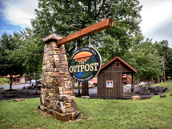 The Outpost welcomes outdoor enthusiasts with rustic charm and the promise of adventure stories to be shared around evening campfires.