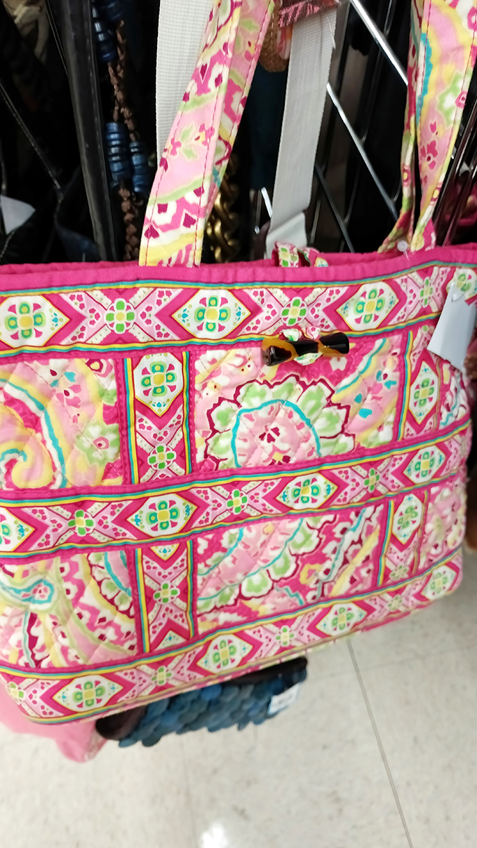 This vibrant patterned tote practically screams "summer vacation." Someone will spot this and immediately plan their next trip to the beach.