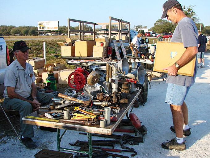 Tools with stories to tell&mdash;that hand drill probably built half of central Florida before retiring to this table of mechanical treasures.