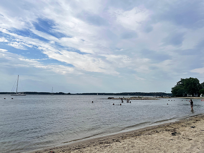 Oxford's beach proves you don't need Caribbean blue waters to create perfect summer memories—just add water, sand, and Maryland sky.