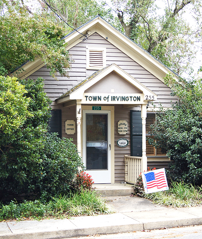 Even municipal buildings get the charm treatment in Irvington. The Town Office looks more like a storybook cottage than a government building.