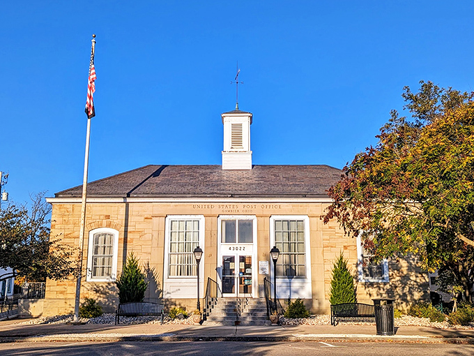 The stone Post Office stands as a testament to when public buildings were built to inspire. Mail never looked so dignified coming and going.