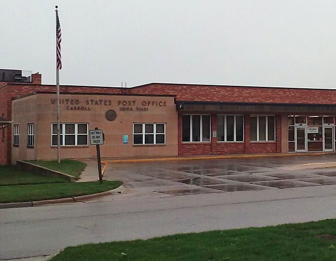 The Carroll Post Office stands ready to connect residents with the wider world. This humble building has probably mailed more birthday cards and Christmas packages than Amazon has delivered.