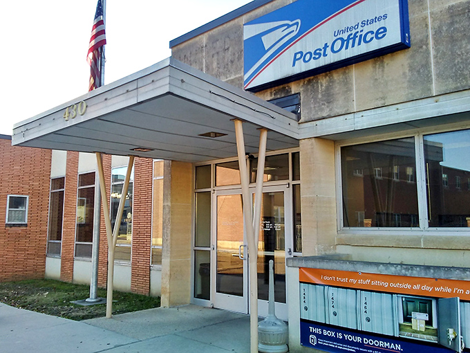 A post office where your mail carrier might actually remember your name—small-town services that make daily errands feel less like chores.
