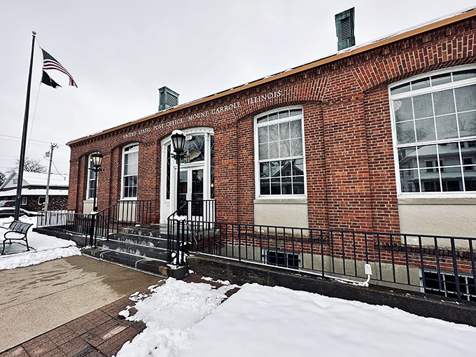 Even the post office looks like it belongs in a time capsule, which somehow makes mailing packages feel less tedious.