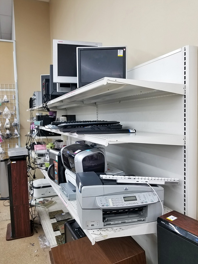 Yesterday's technology waits for tomorrow's tinkerers. From printers to monitors, these electronic relics are either treasures or paperweights, depending on who you ask.