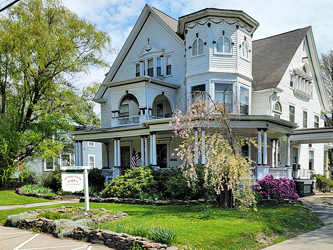 The Victorian Charm Inn lives up to its name with gingerbread details that would make Martha Stewart swoon with delight.