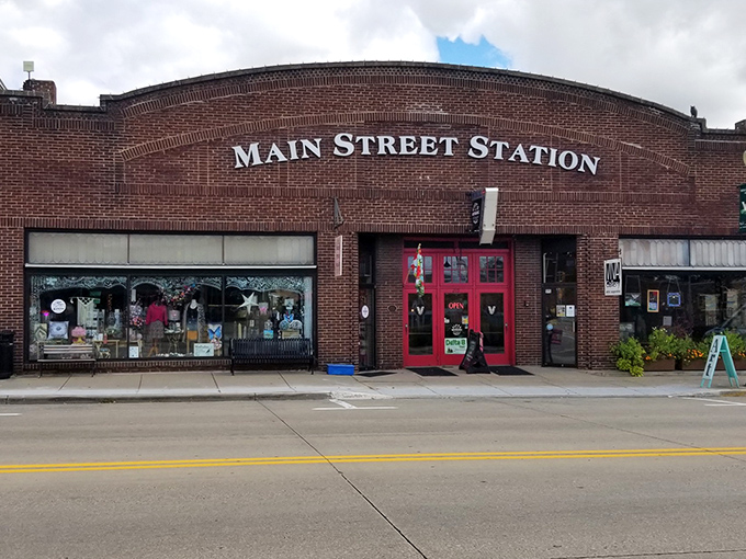 Main Street Station invites exploration with its welcoming red doors, housing local vendors in a repurposed building that's found new purpose in the modern economy.