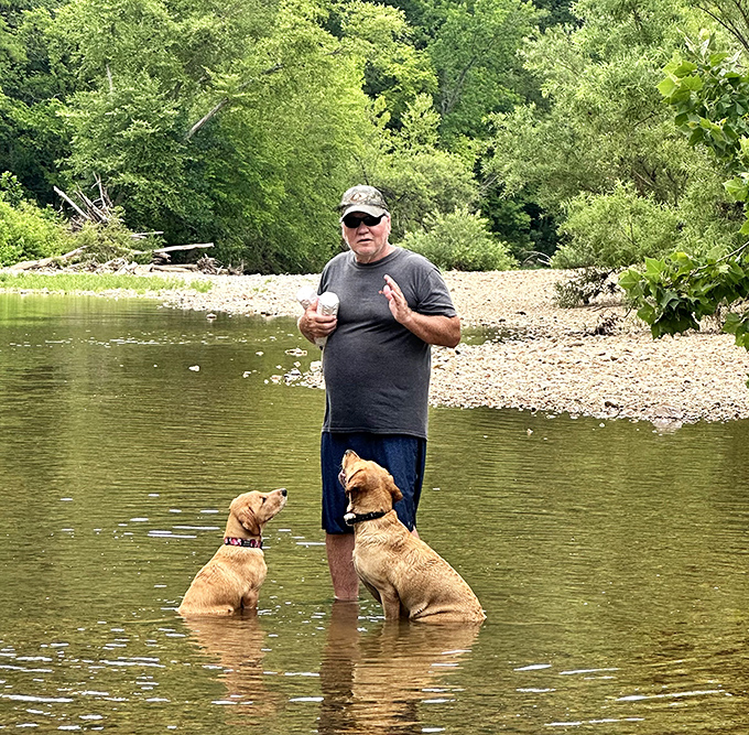A day at the creek with four-legged friends proves that dogs understand vacation better than anyone&mdash;they're just happy to be wet, muddy, and completely in the moment.