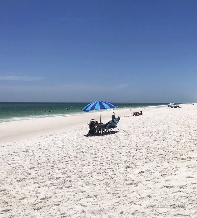 The perfect beach equation: one chair + one umbrella = zero problems. Mathematics never felt so relaxing or looked so beautiful.