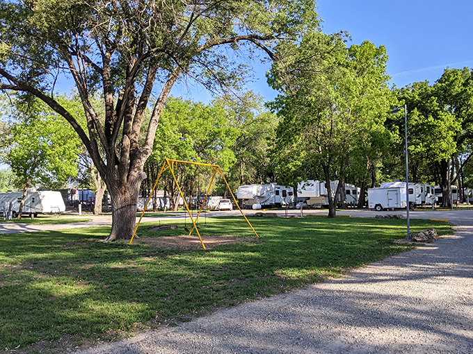 Abilene's campgrounds offer peaceful retreats under shade trees, where the only noise complaint might be from overly enthusiastic birds.