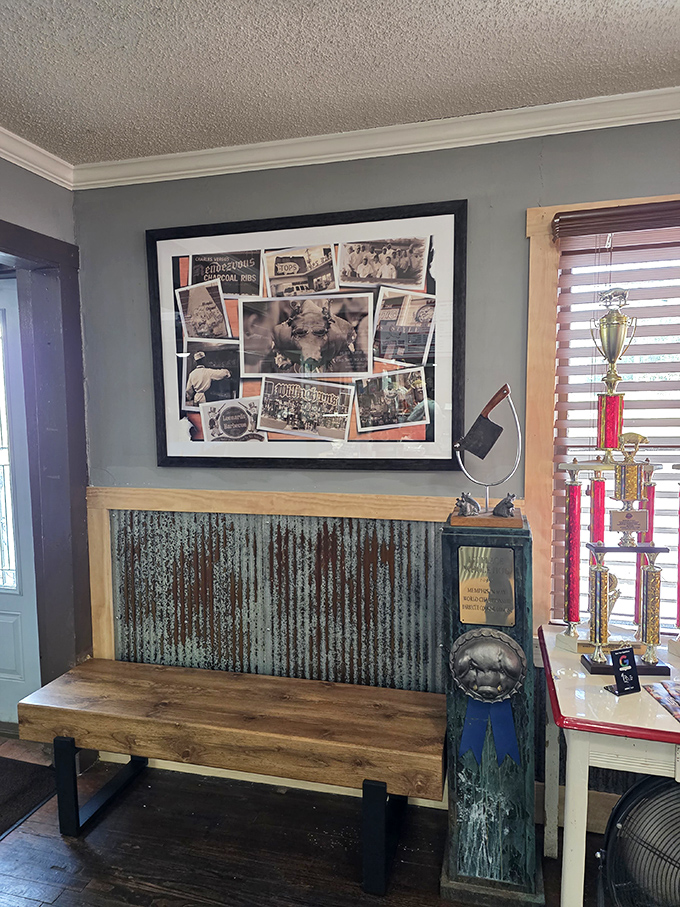 The waiting area doubles as a barbecue trophy case, where awards and memorabilia remind you why you'll happily stand in line.