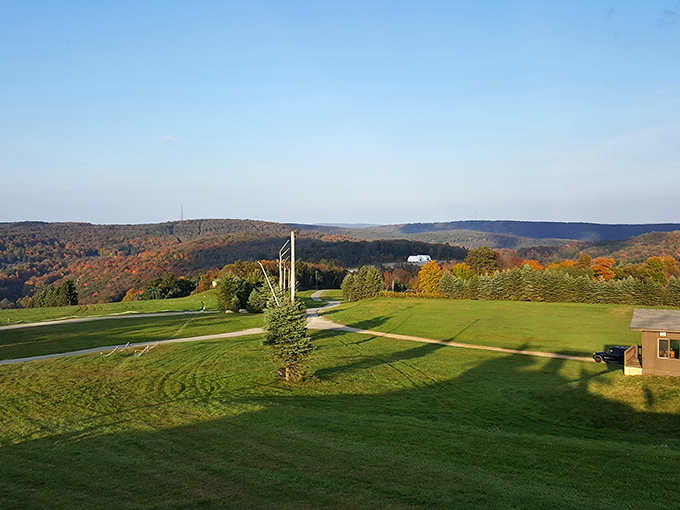 Rolling hills painted in autumn's finest palette &ndash; Mother Nature showing off her seasonal wardrobe change with spectacular flair.