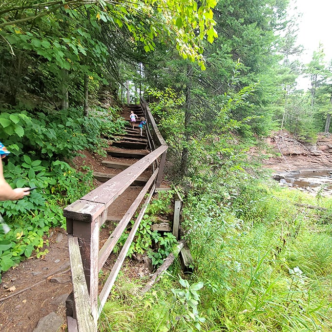 These wooden steps have carried thousands of eager explorers toward adventure. Your legs might complain, but the views make excellent apology gifts.