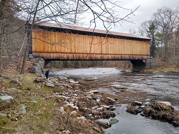 Wright's covered bridge spans not just the Sugar River but connects Claremont's industrial past to its affordable present.