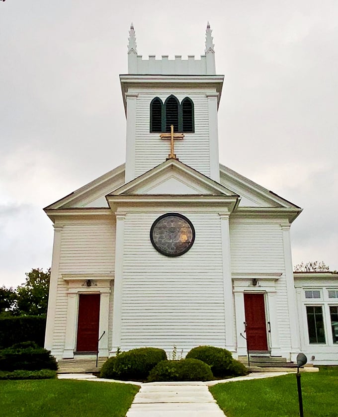 Zion Episcopal Church offers the quintessential New England church experience. Those red doors practically whisper, "Come in, all are welcome here."