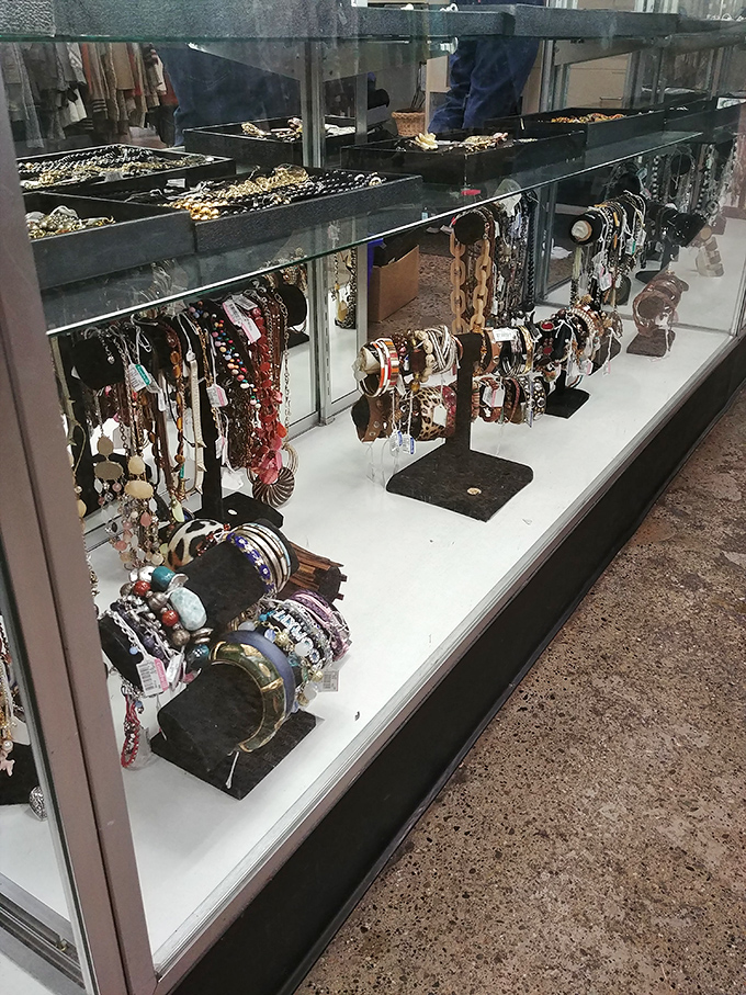 Jewelry cases that prove one person's "too much" is another's "just right." Vintage brooches and modern beads await their next chapter.