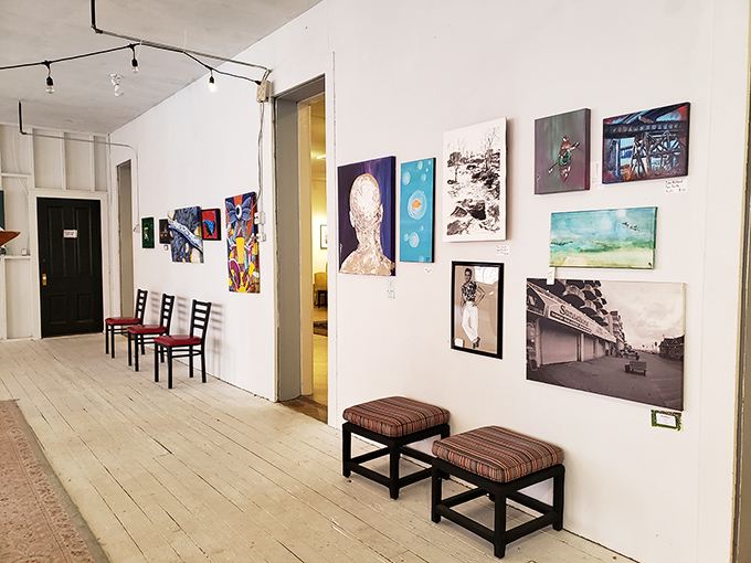 An art gallery within an antique store&mdash;like finding an unexpected room in your house that's been there all along.